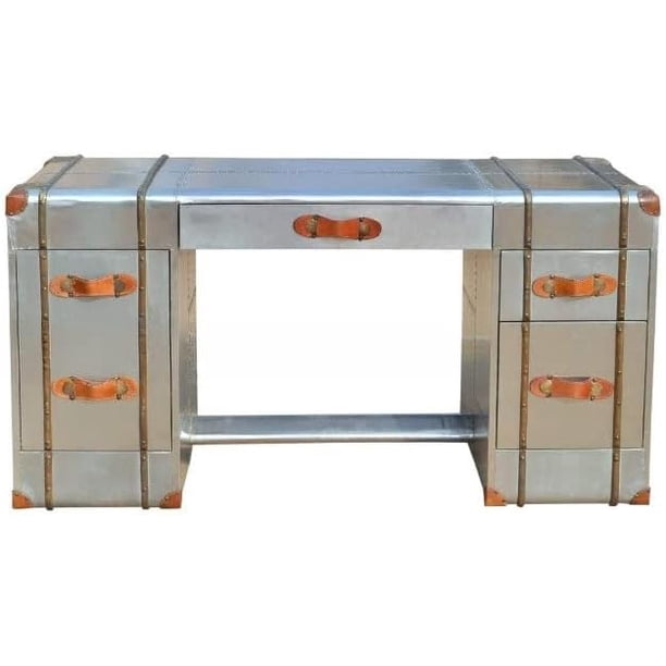 Nauticalmart Deco Aluminum Writing Desk - Vintage Look Aviator ...