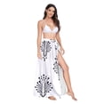 Black Firework Pattern Women's Swimwear Cover Ups Strappy Beach Dress ...