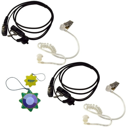 HQRP 2-pack 2 Pin Headsets Acoustic Tube Earpiece Mic for ICOM IC-2SE ...