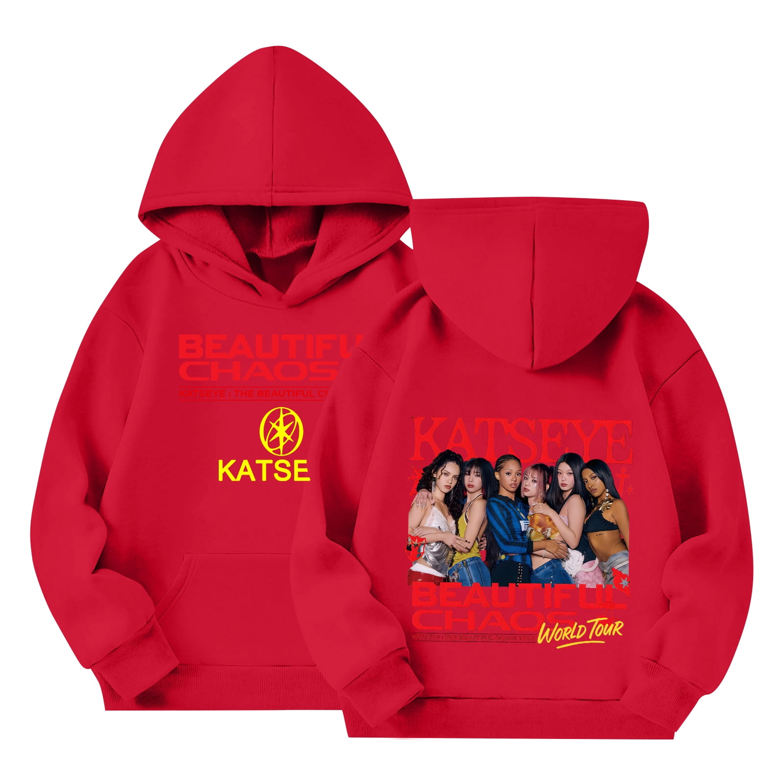 KATSEYE Graphic Hoodie Pullover with KATSEYE Print and Group Photo ...