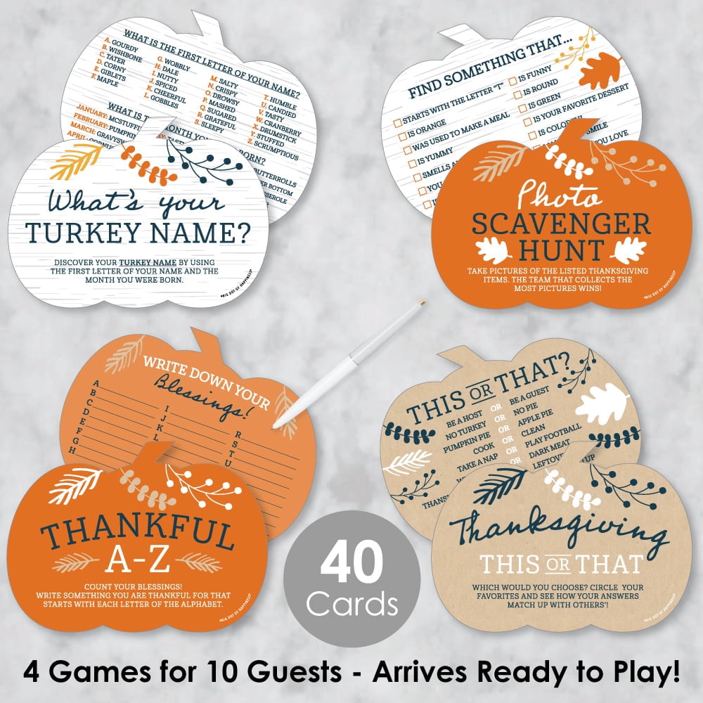 Buy Happy Thanksgiving - 4 Fall Harvest Party Games - 10 Cards Each ...