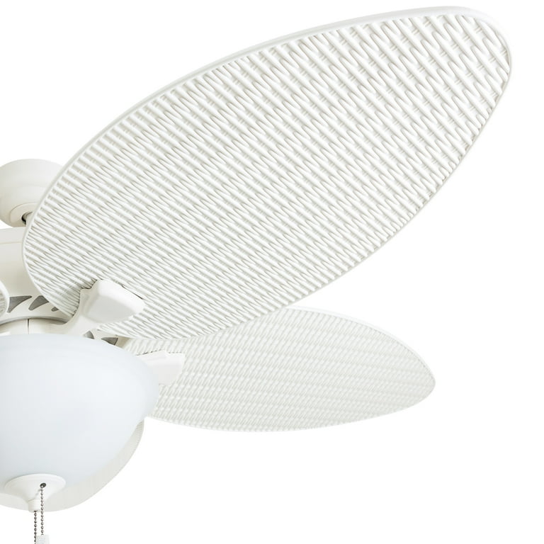 White Wicker Ceiling Fan With Light | Shelly Lighting