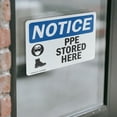 (2 Pack) PPE Stored Here Sign With Symbol OSHA Notice Sign 5 Inch X 3.5 ...