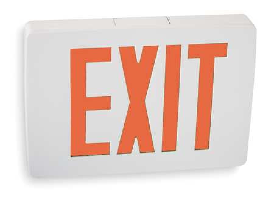 LITHONIA LIGHTING LQC W 1 R Quantum Series Cast Aluminum LED Exit Sign ...