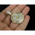 10K Yellow Gold Masonic Medallion Genuine Diamond Pendant 1.65" 0.85Ct ...