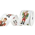 HOMEFORD Christmas Regal Nutcrackers Faux Linen Wired Ribbon, 2-1/2 ...