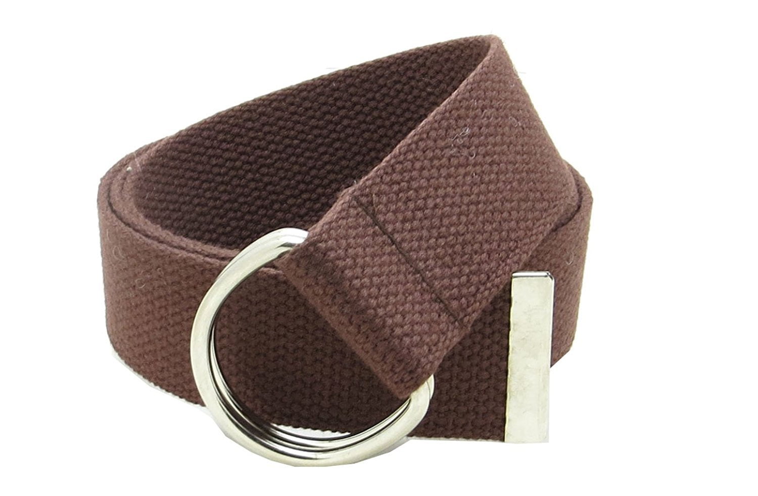 Canvas Web Belt Double D-Ring Buckle 1.5" Wide with Metal Tip Solid ...