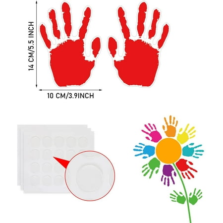 48 Pieces Colorful Handprint Cut-Outs, Hand Creative Cutouts Handprint ...
