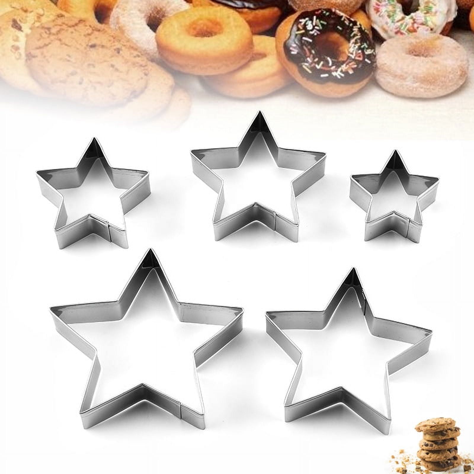 Cookie Cutters Set of 5 - Stainless Steel Star Cookie Cutter Set - Five ...