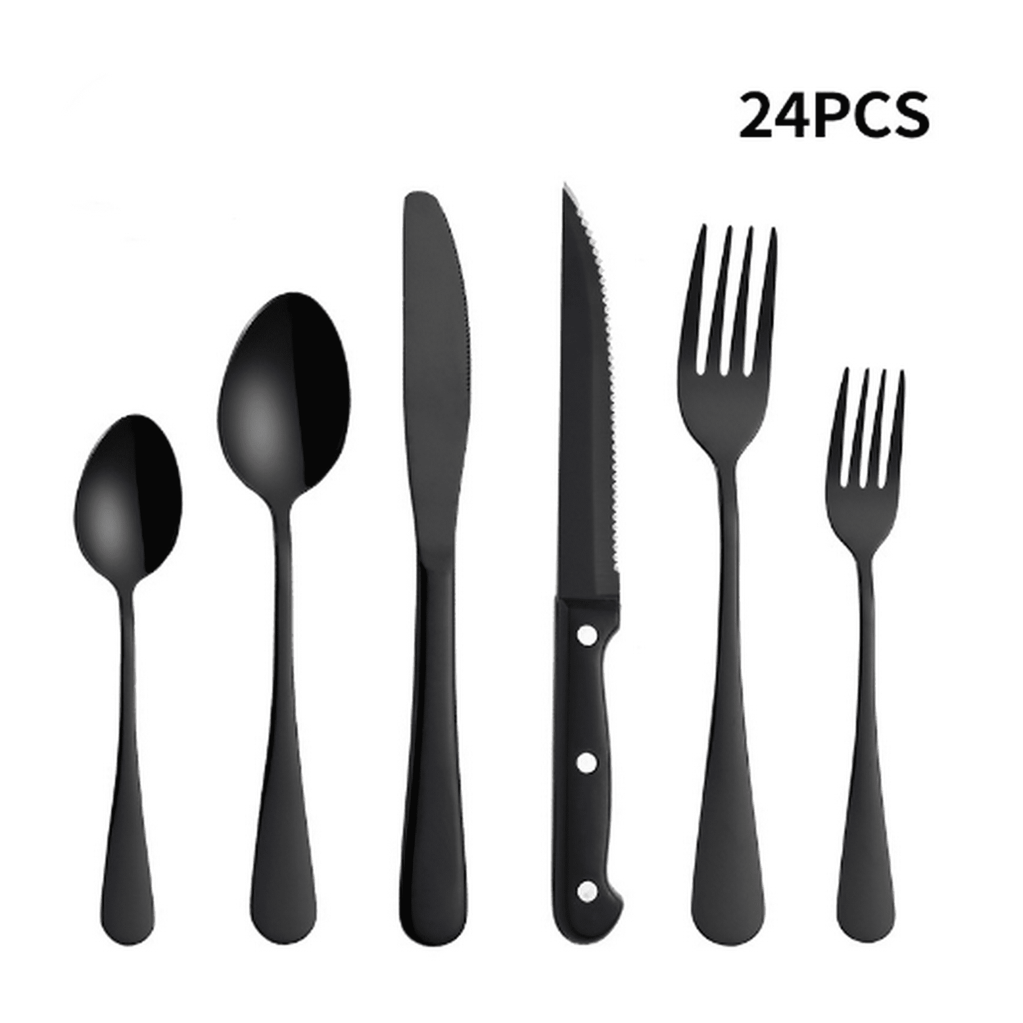 Click here for Jinsinto Matte Black Silverware Set  24 Pieces Sta... prices