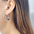 DESIGNICE Sea Wave Spiral Hoop Earrings for Women Stainless Steel 18K ...