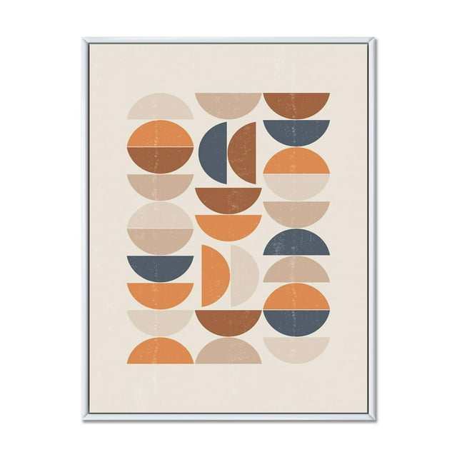Designart Abstract Sun and Moon S In Blue and Orange FLOAT FRAME WALL ...