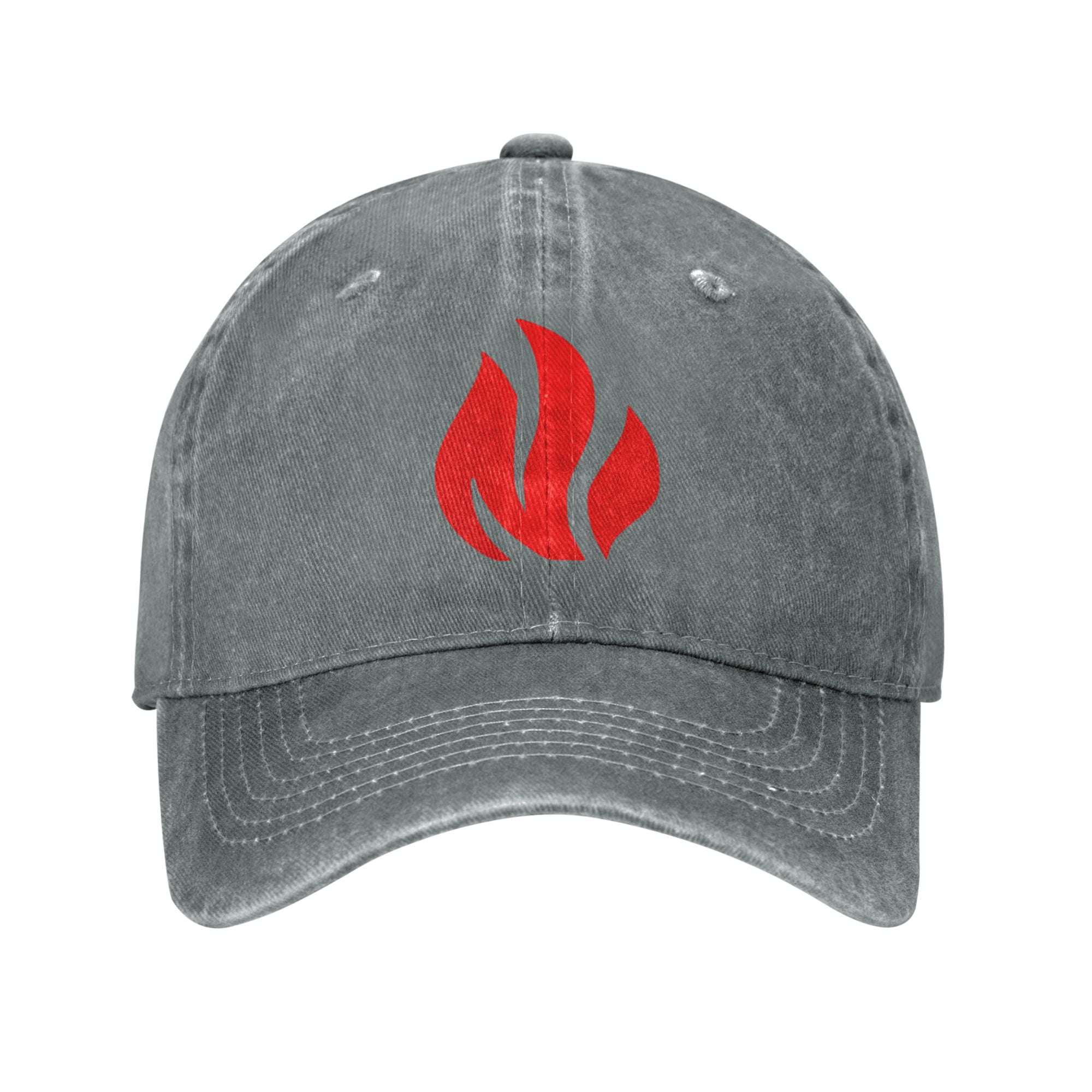 DouZhe Adjustable Washed Cotton Baseball Cap - Fire Burning Symbols ...