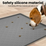 Ptlom, Silicone Dog Food Mat, 24x16, Waterproof Pet Placemat Gray ...
