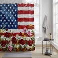 Abstract American Flag Shower Curtain for Bathroom, Poppy Sunflower ...