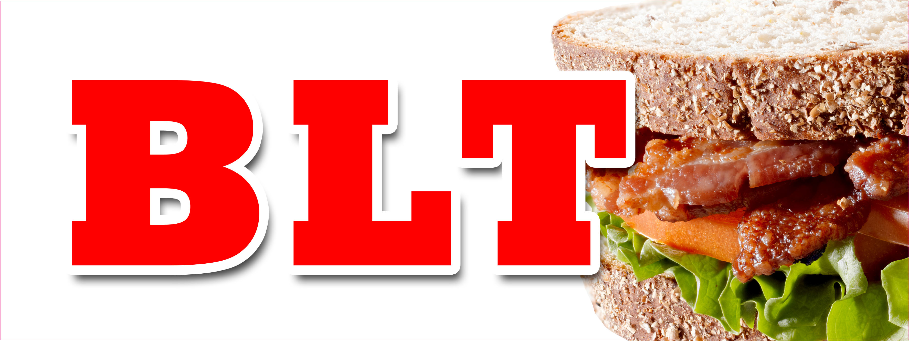 12" BLT DECAL sticker bacon lettuce tomato sandwich drink special tuna ...