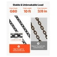 3/8in x 10ft Chain Sling, 4 Leg G80 Alloy Steel Lifting Chain with Grab ...