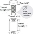 Stainless Steel Standoff 1 Inch Diameter X 1 Inch Barrel Length Brushed Finish For Pvc Glass