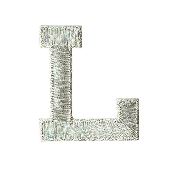 Alphabet Letter - L - Color Silver - 2" Block Style - Iron On ...