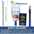 4.5-to-12ft Durable Fruit Picker with 20+ Foot Reach – Telescoping ...