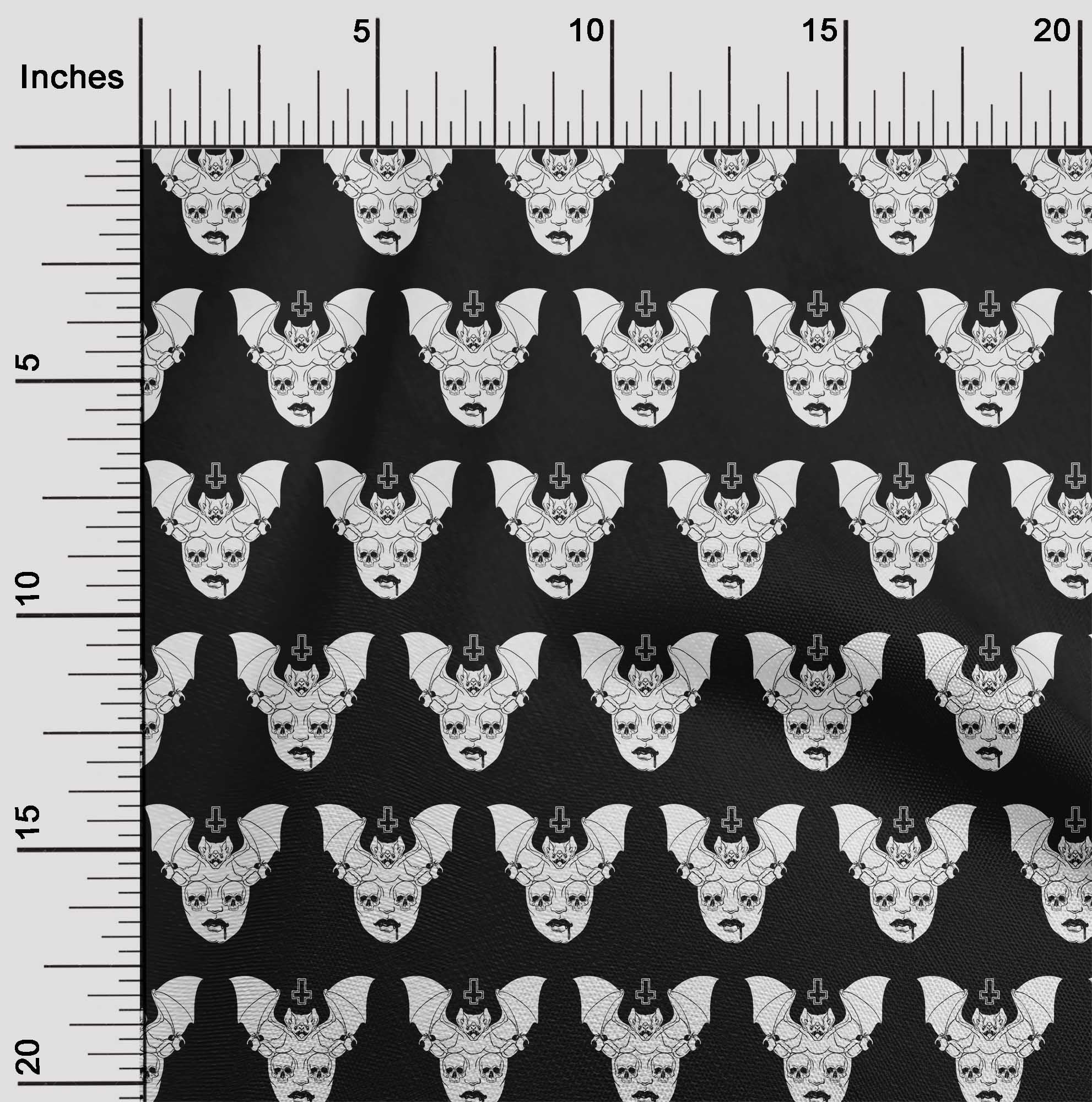 oneOone Cotton Poplin Black Fabric Plus Sign|Bat & Skull Halloween Diy ...