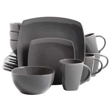 Gibson Soho Lounge Square 16-piece dinnerware set Purple - Walmart.com