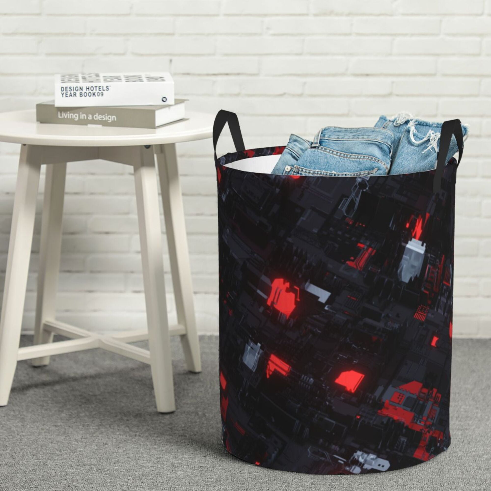 YFYANG Waterproof Laundry Hamper, Red Sci-Fi Future Laundry Basket ...