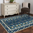 Boho Teal Floral Kitchen Runner Rug 2.7x5 Washable Runners for Hallway ...
