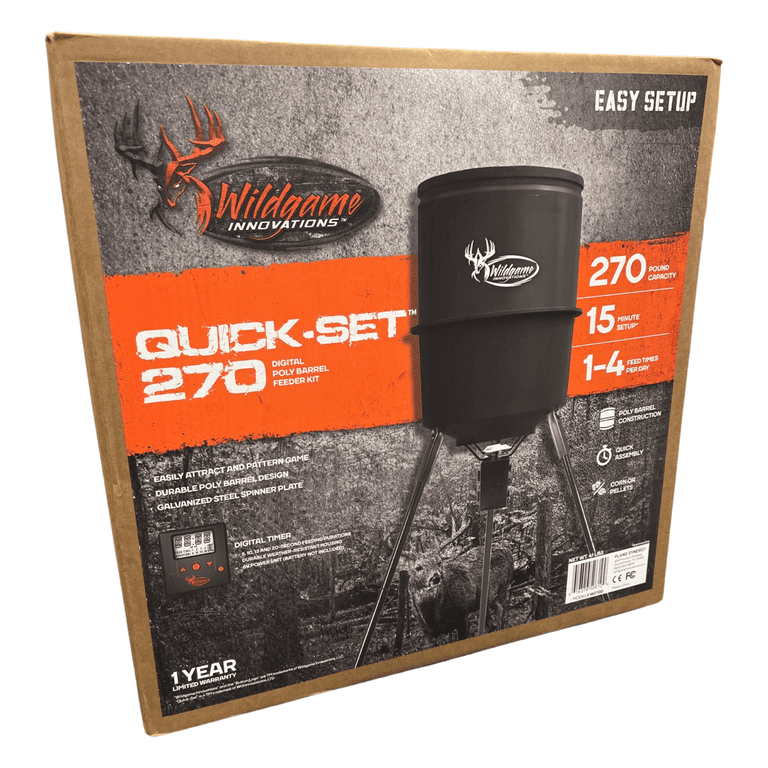 Wildgame Innovations 40 gal Quick Set Automatic Feeder for Deer Turkey and More