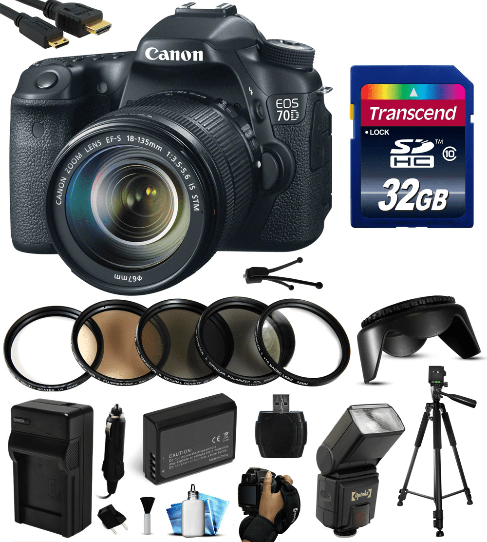 Canon EOS 70D Digital SLR Camera with 18-135mm STM Lens with 32GB ...