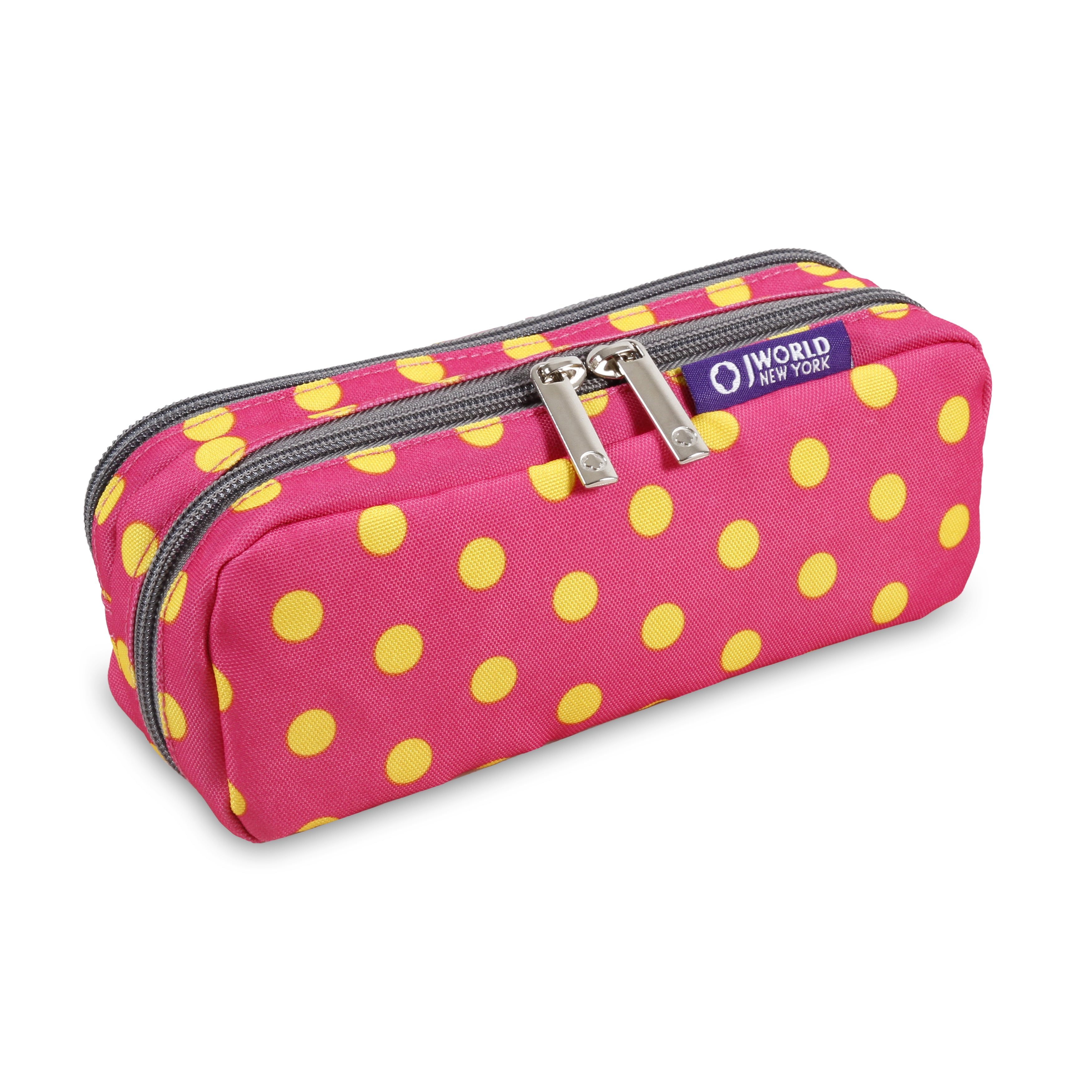 J World Girls Jojo Double Compartment Pencil Case, Pink Buttons ...
