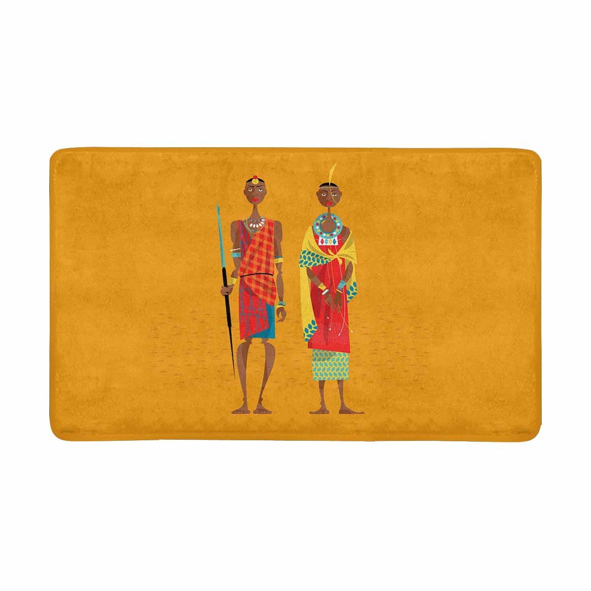 MKHERT Ethnic African Maasai Couple in Traditional Clothing Doormat Rug ...