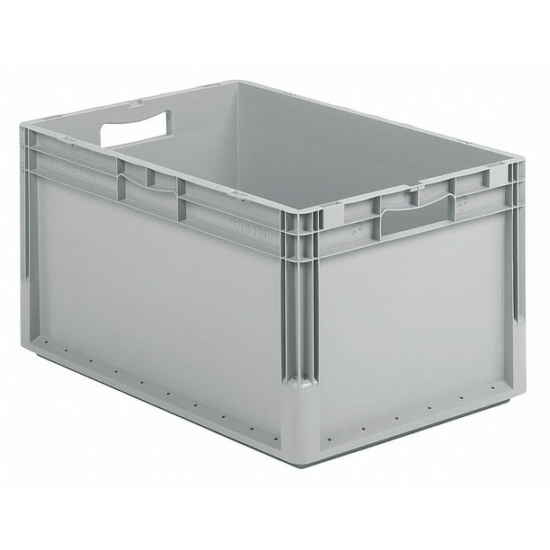 Ssi Schaefer Straight Wall Container,Gray,Solid,HDPE ELB6320.GY1 ...