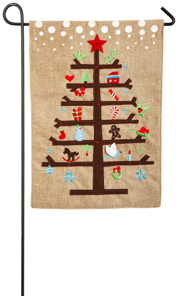 Evergreen Charlie Brown Christmas Tree Burlap Garden Flag, 12.5 x 18 ...