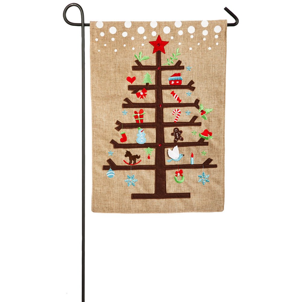 Evergreen Charlie Brown Christmas Tree Burlap Garden Flag, 12.5 x 18 ...