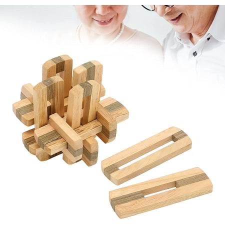 Wooden Interlocking Toy Double Color Prevent Alzheimer Brain Teaser ...