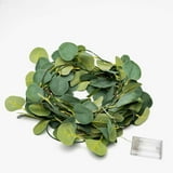 Efavormart 32FT 100 LED Green Artificial Eucalyptus Leaf Garland ...