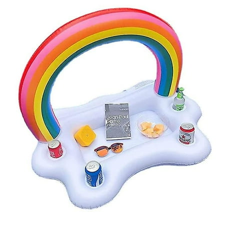 Inflatable Rainbow Cloud Drink Holder, Floating Beverage Salad Fruit ...