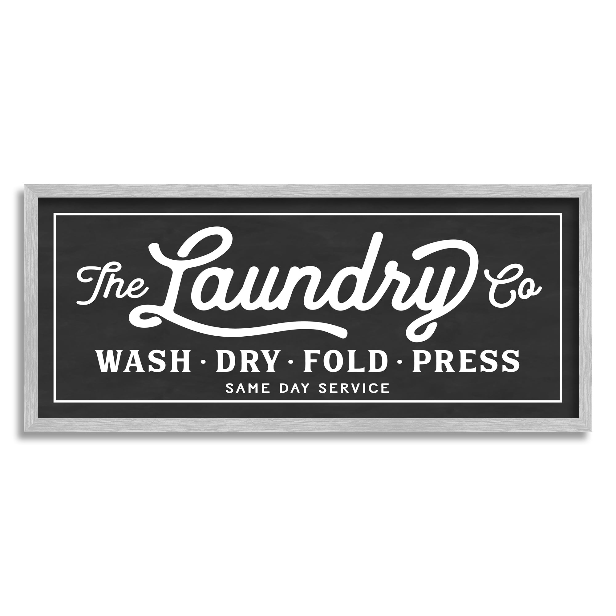 Stupell Industries Vintage Laundry Sign Cursive Typography, 10 x 24 ...