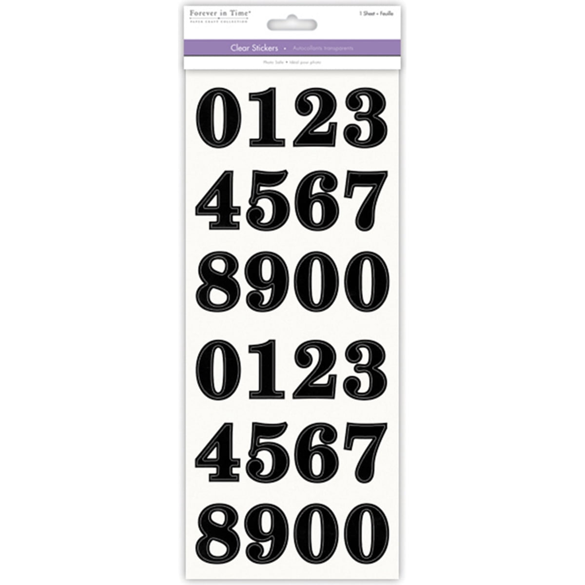 MultiCraft Letters & Numbers Medley Clear Stickers Numbers Bold Bl ...