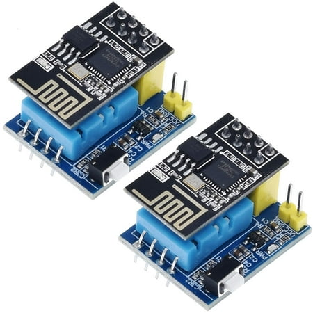 2PCS ESP-01S ESP8266 Serial Wireless Transceiver + DHT11 Temperature Humidity Monitor Shield ...