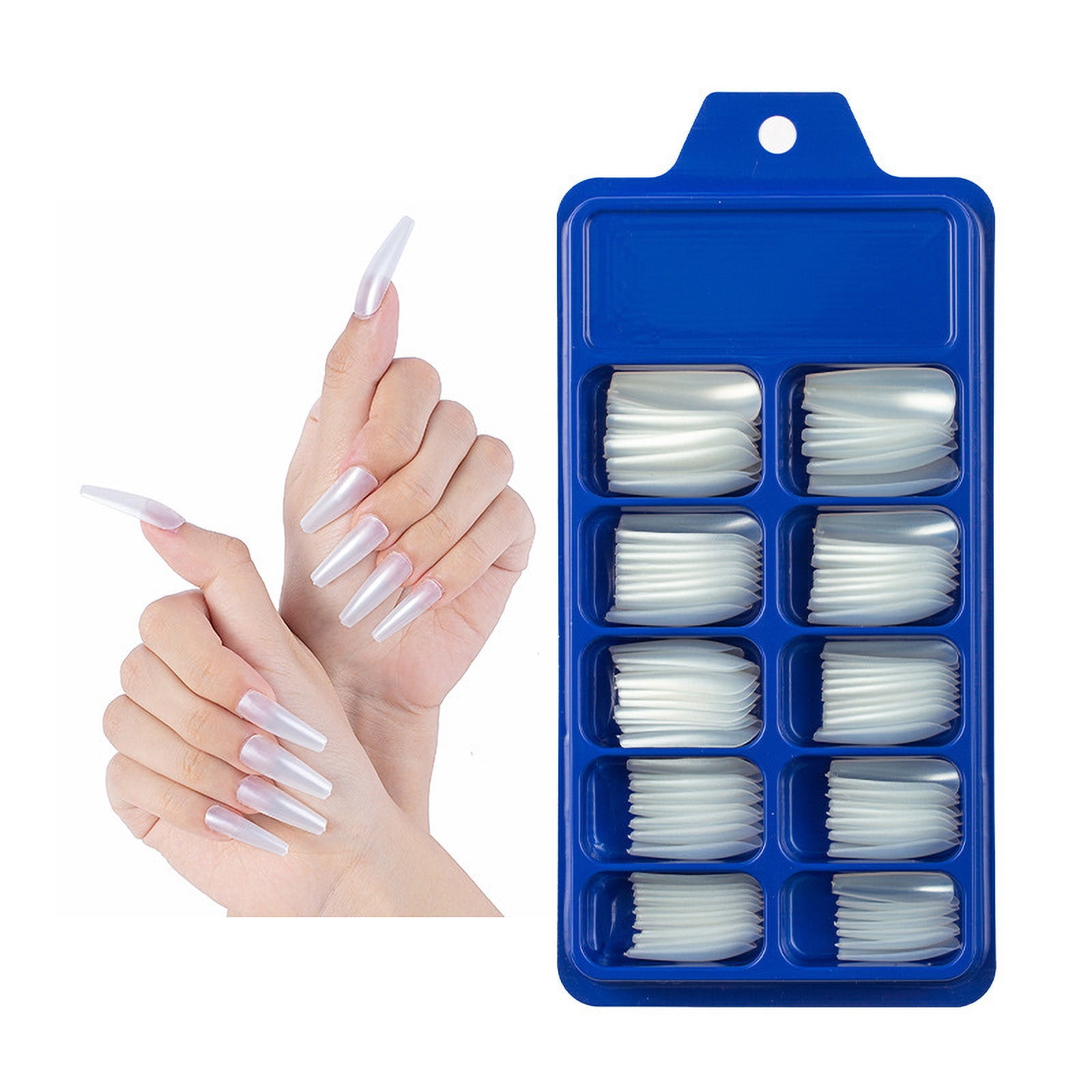 Kiplyki Wholesale 100pc Coffin Ballerina Matte Artificial Acrylic Nails ...