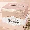 Rose Gold Card Box with Foil Satin Ribbon & Cards Label. A Large Card ...