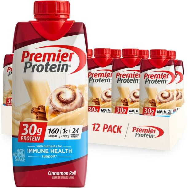 Premier Protein Shake, Cinnamon Roll, 30g Protein, 11 Fl Oz, 12 Ct ...