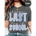 CLOTEX Comfort Colors Happy Last Day of School Shirt, Lace Blue Floral ...