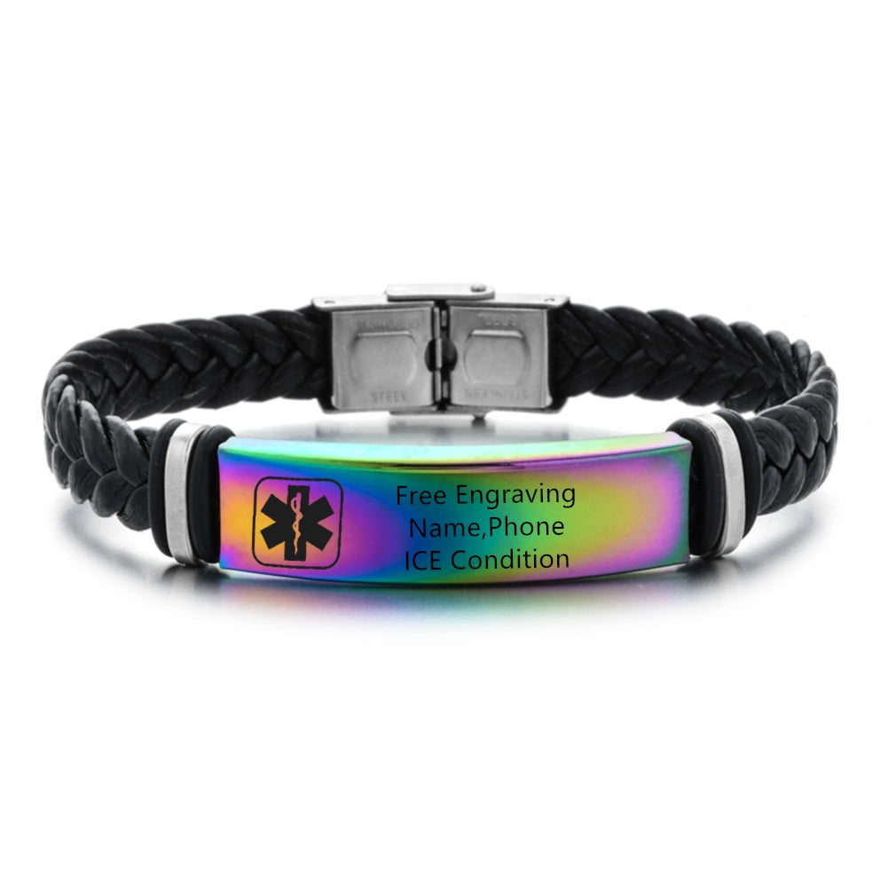 Free Engraving Custom Medical Alert ID Bracelets for Men Women ...