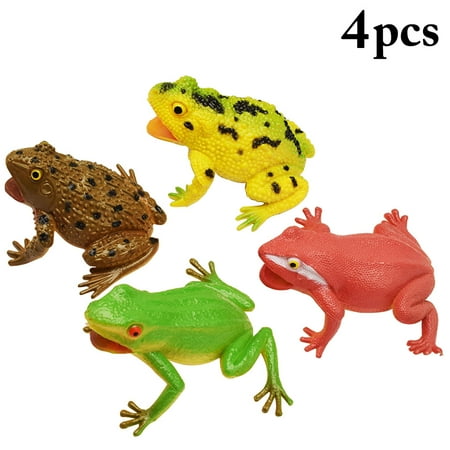 4PCS Frog Figure Toy Creative Simulated Funny Squeaky Toy Prank Toy for ...