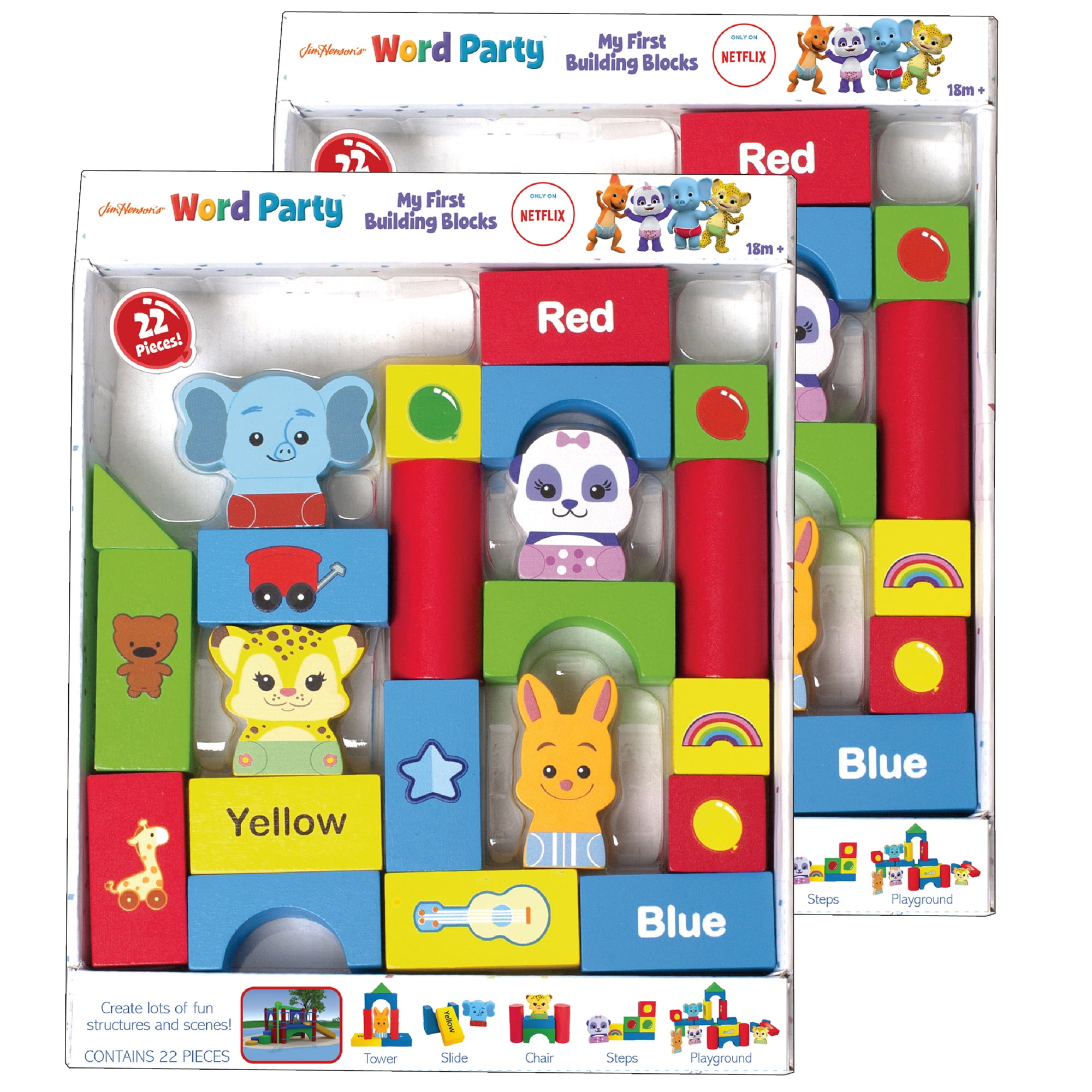 Word Party - My First Building Block Wood Set , 2 Sets - Walmart.com