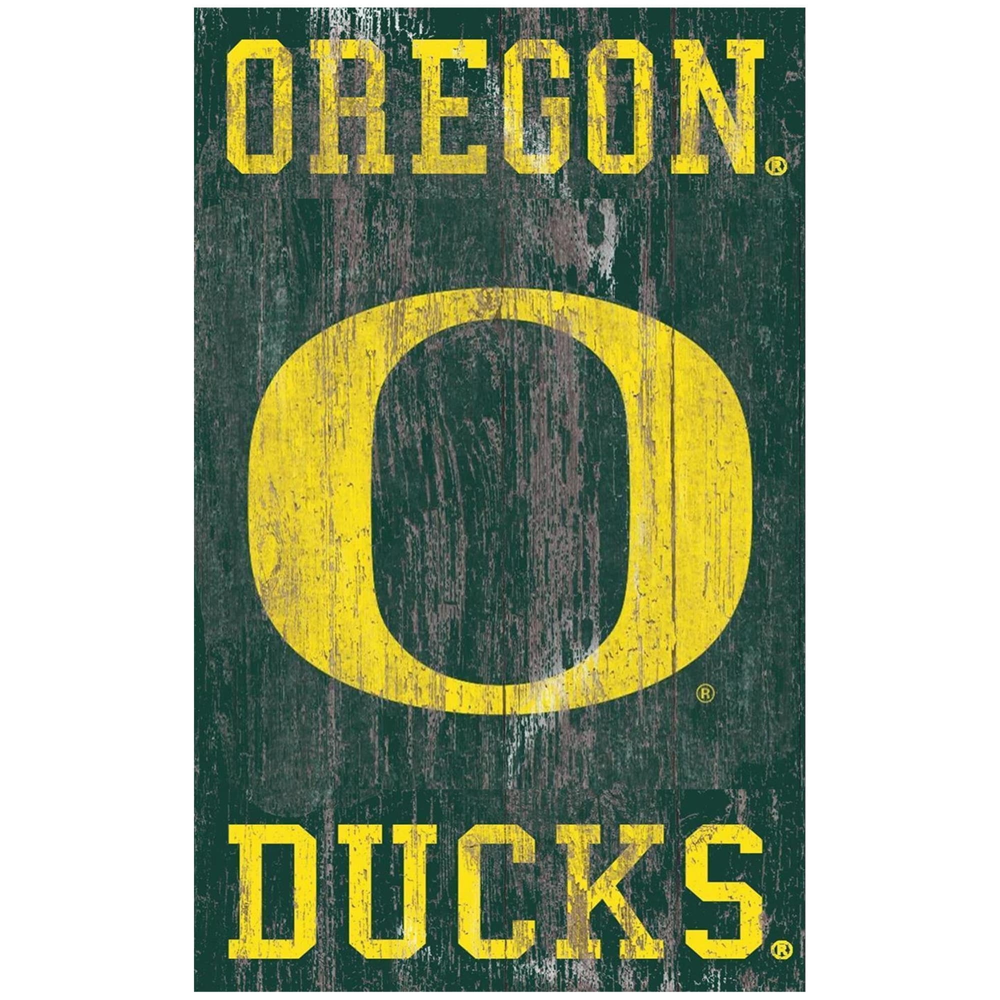 Oregon Ducks 11'' x 19'' Heritage Distressed Logo Sign - Walmart.com
