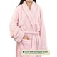 PAVILIA Premium Womens Plush Soft Robe Fluffy, Warm, Fleece Sherpa Shaggy Bathrobe (L/XL, Light ...